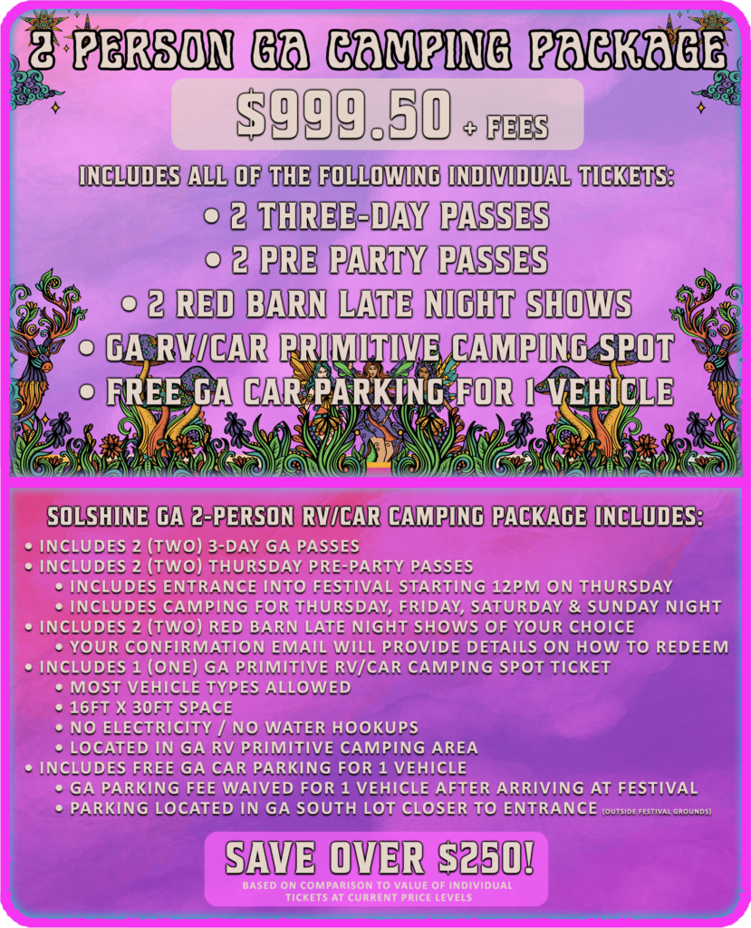 SOLSHINE TICKET PACKAGES | Solshine